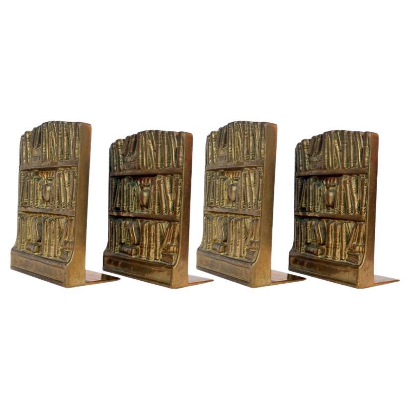 Cheetah Bookends Set of Two in Porcelain with Brass Base at 1stDibs ...