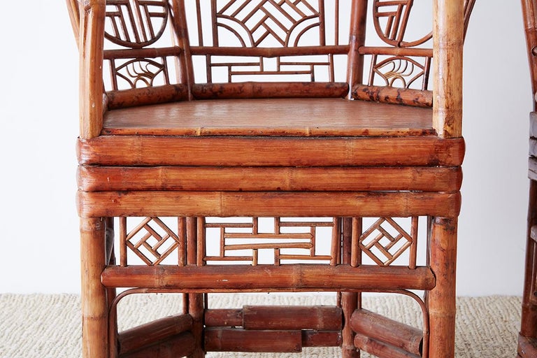 Set of Four Brighton Pavilion Style Bamboo Armchairs at 1stDibs
