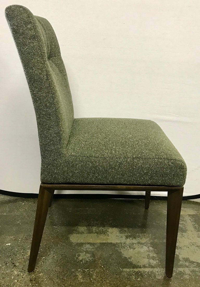 Set of Four Calligaris Italy Olive Tweed Weave Upholstered Dining ...