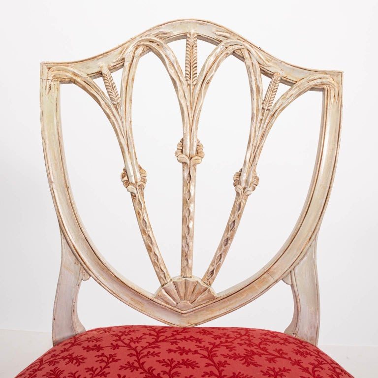 Set of Four Carved Wheat Back Side Chairs For Sale at 1stDibs