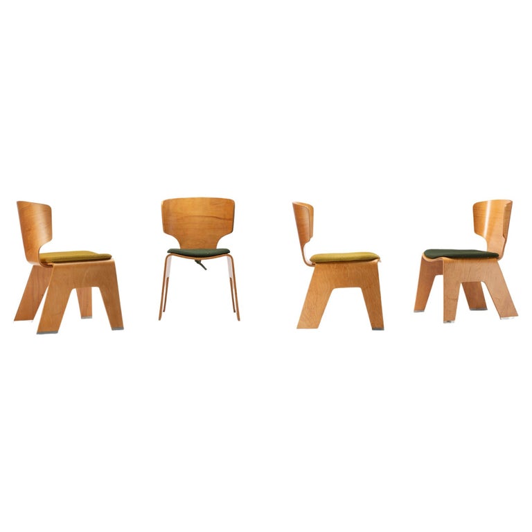 Set of Four Chairs from the Sumi Memorial Hall by Kenzo Tange For Sale ...