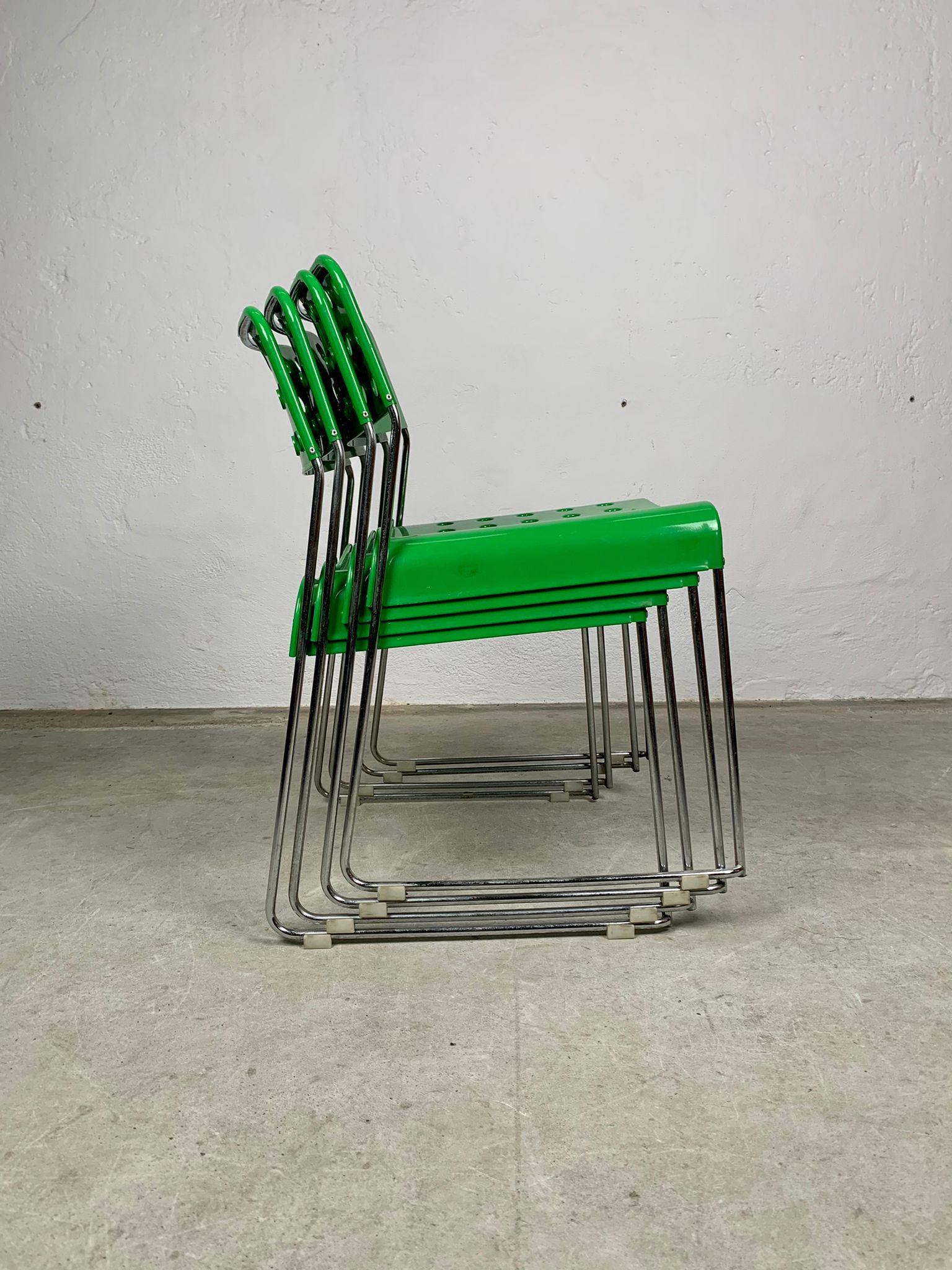 Set of four chairs mod. Omstak by Rodney Kinsman for Bieffeplast, 1970s ...