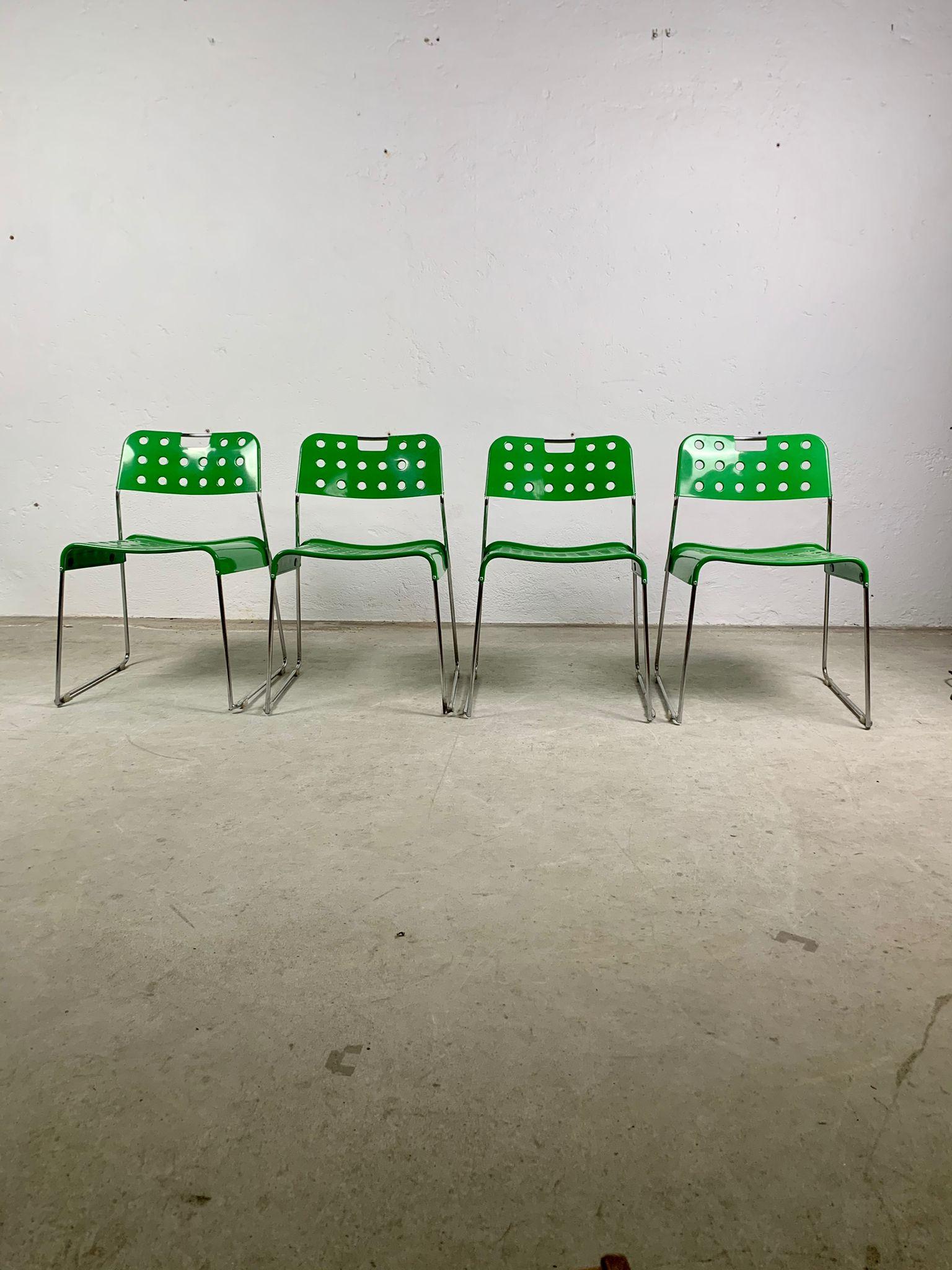 Set of four chairs mod. Omstak by Rodney Kinsman for Bieffeplast, 1970s ...