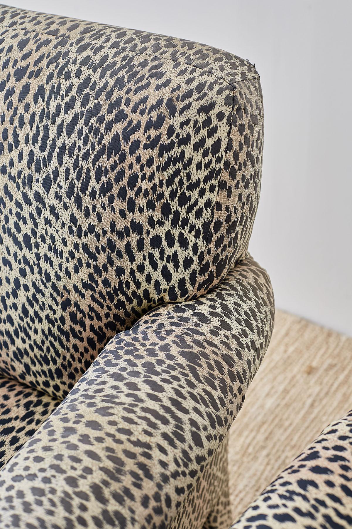 Set of Four Cheetah Leopard Upholstered Club Chairs at 1stDibs ...