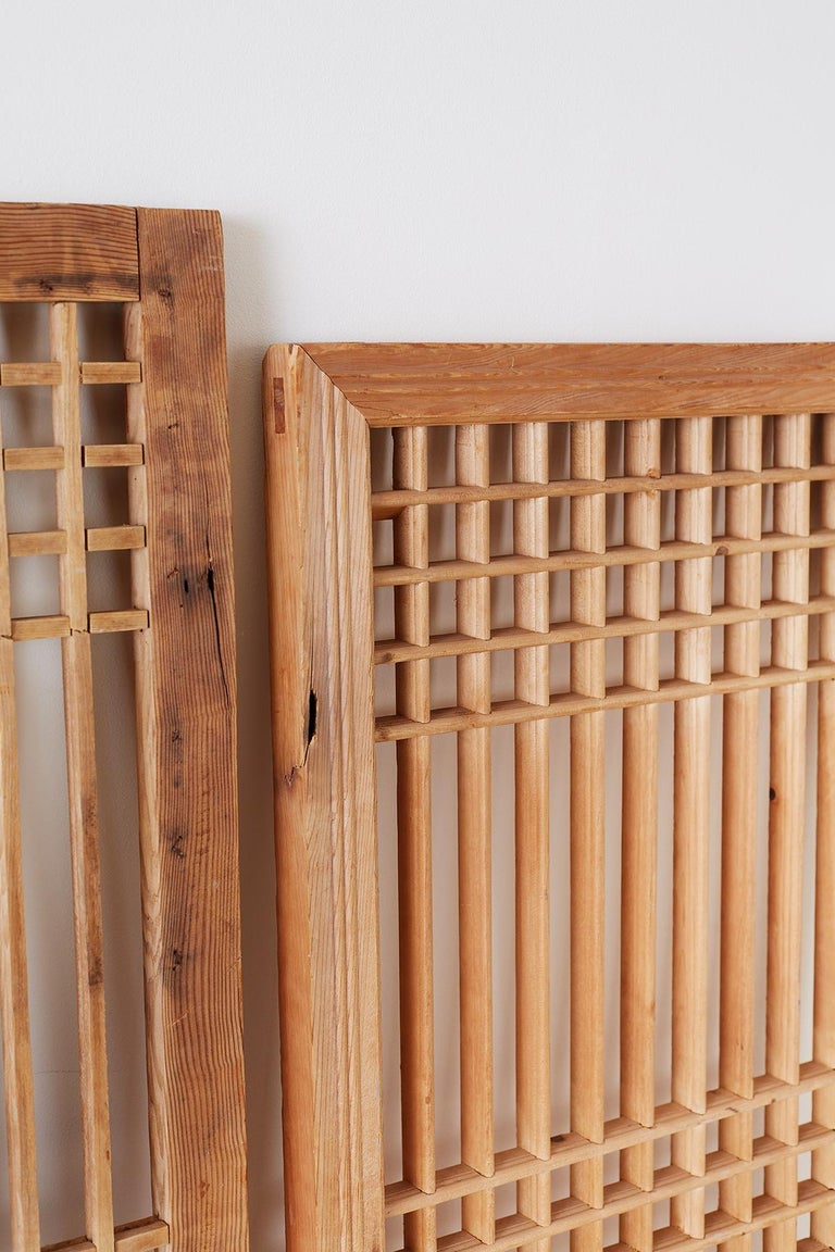 Set of Four Chinese Geometric Lattice Window Panels at 1stDibs