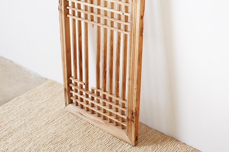 Set of Four Chinese Geometric Lattice Window Panels at 1stDibs