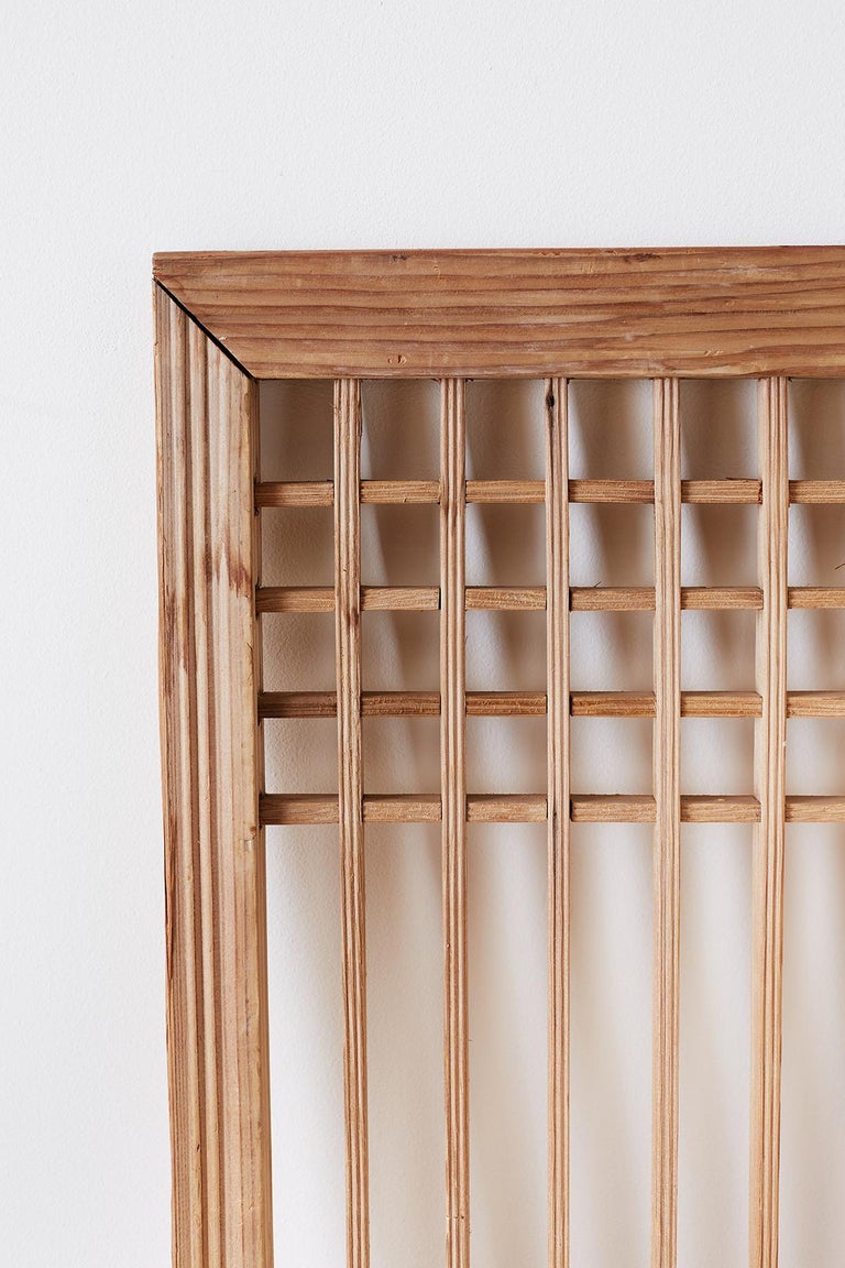 Set of Four Chinese Geometric Lattice Window Panels at 1stDibs