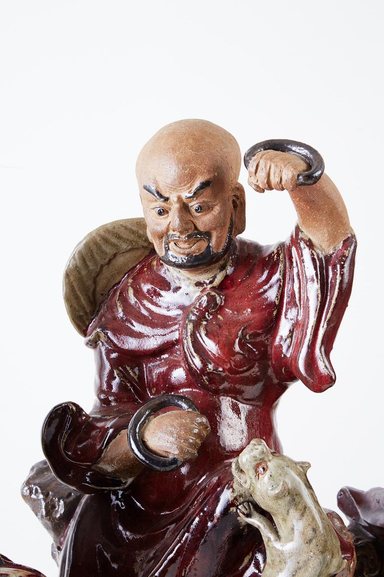 Set of Four Chinese Shiwan Pottery Immortal Deities For Sale at 1stDibs