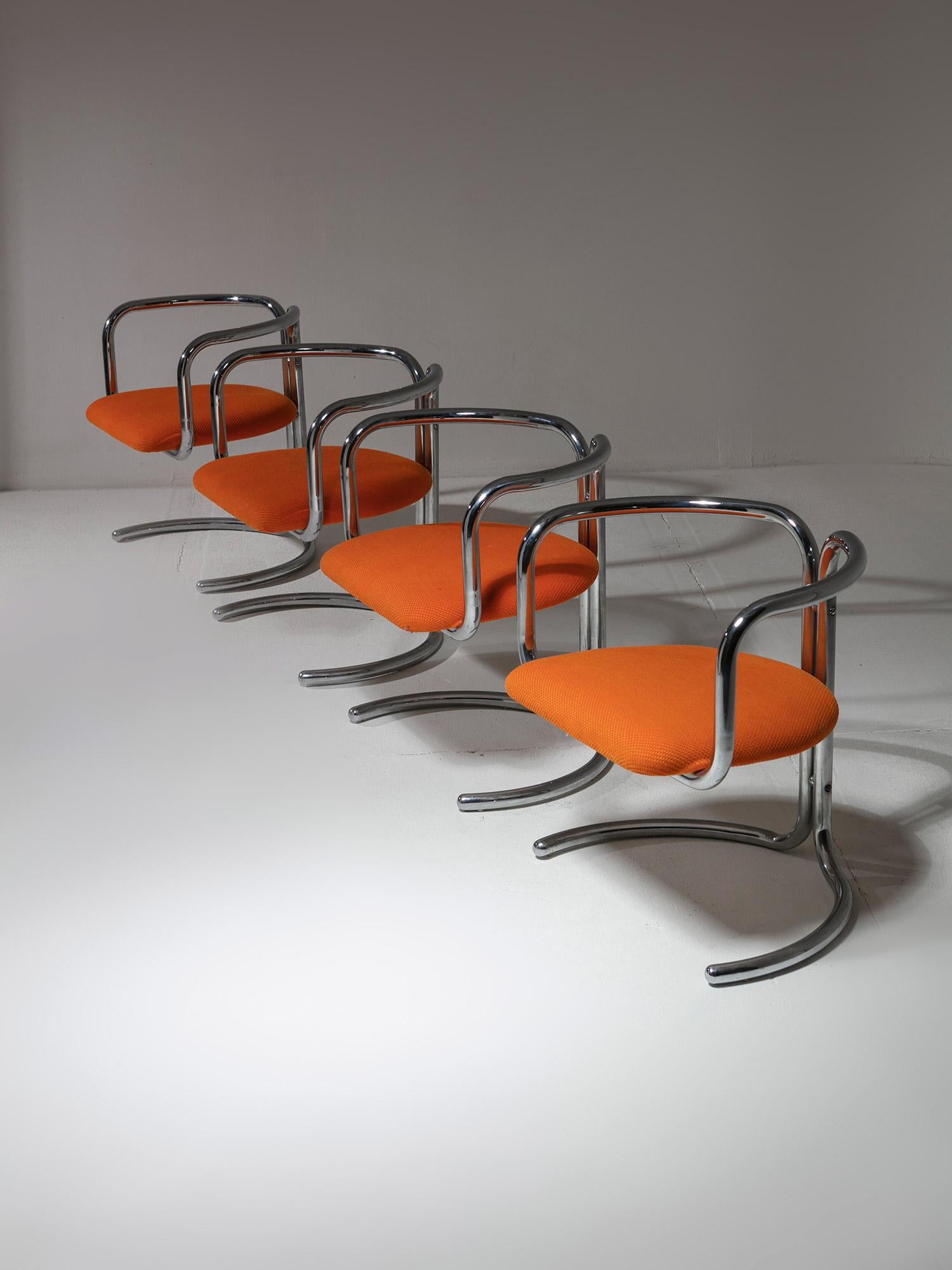 Four Chrome Chairs by Gigi Capriolo for Nava, Italy, 1974 For Sale at ...
