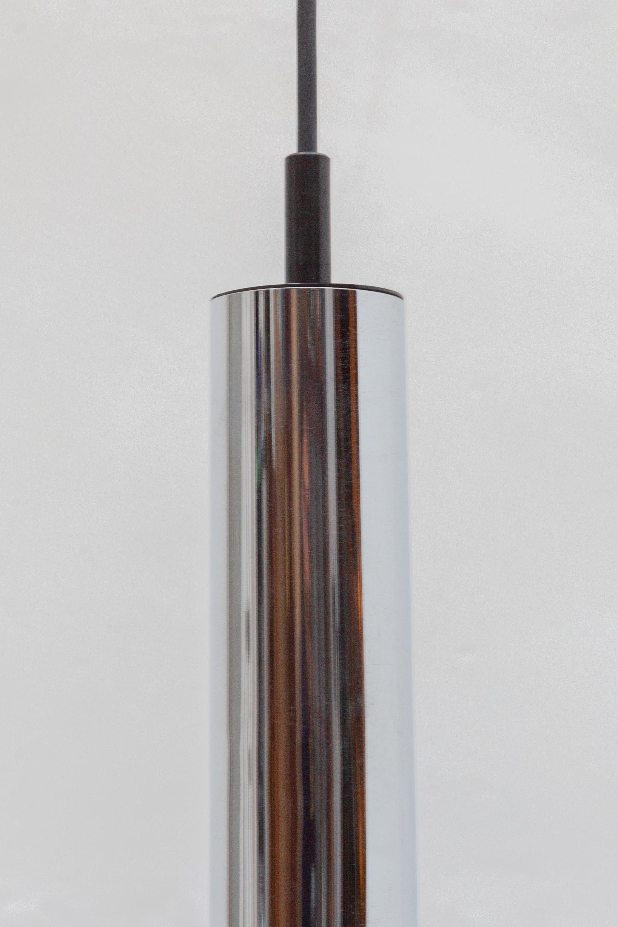 Set of Four Chrome Tube Pendant Lights For Sale at 1stDibs | chrome ...