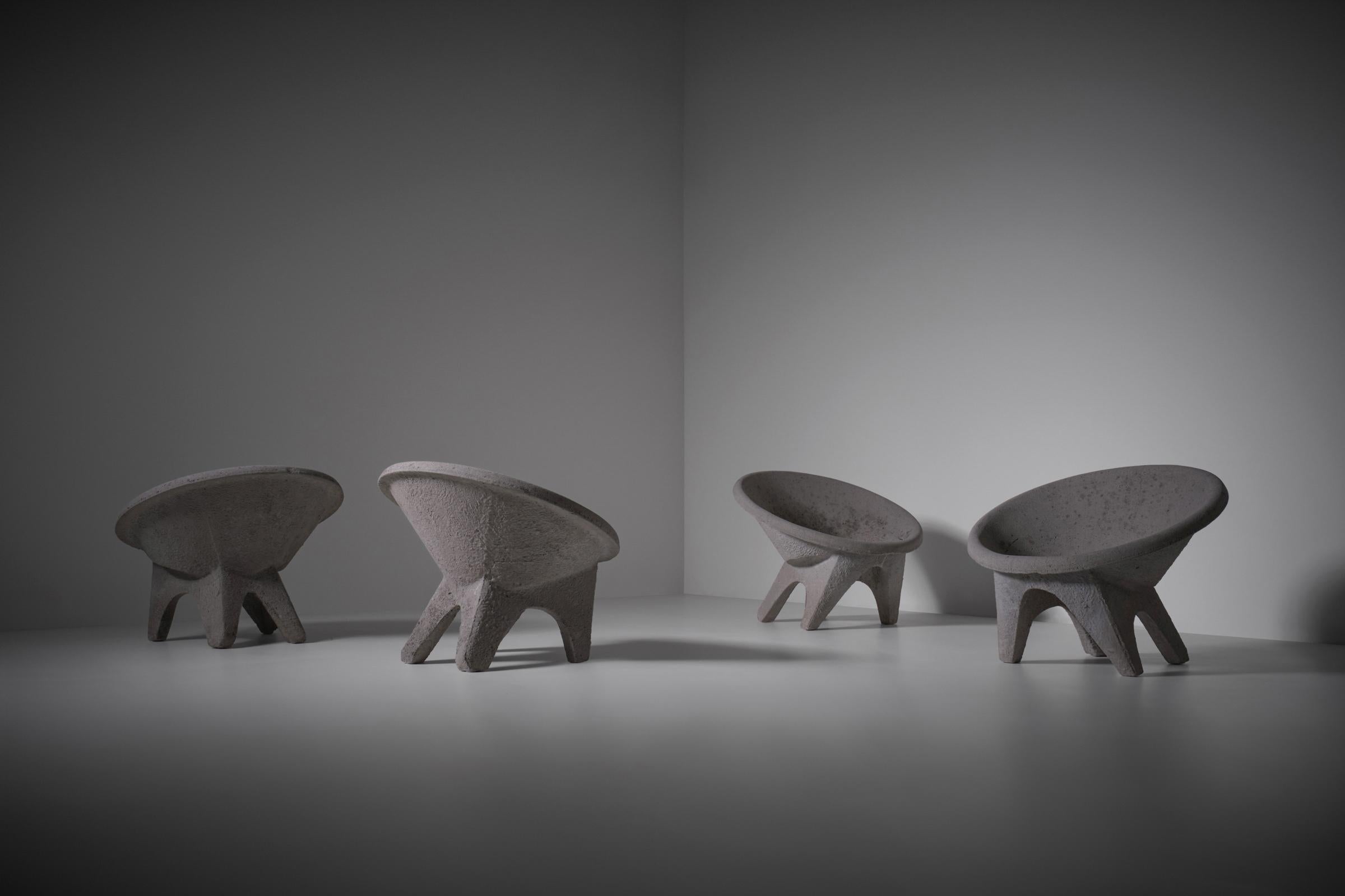 Set of four Concrete ’Sphere’ garden chairs, Italy 1960s For Sale at ...