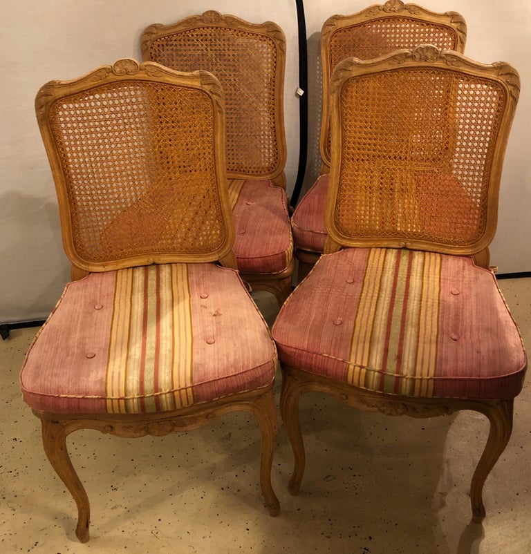 Set of Four Country French Custom Quality Side Chairs in New Fabric at ...