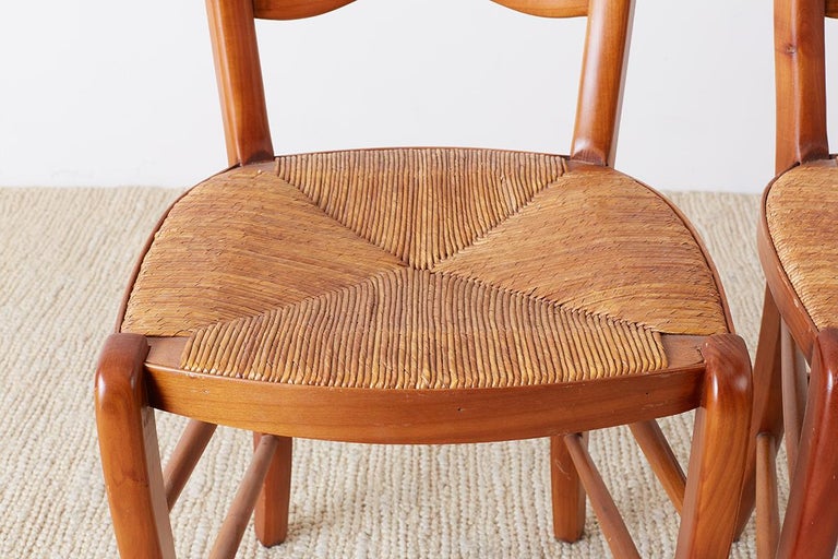 Set of Four Country French Rush Seat Dining Chairs at 1stDibs