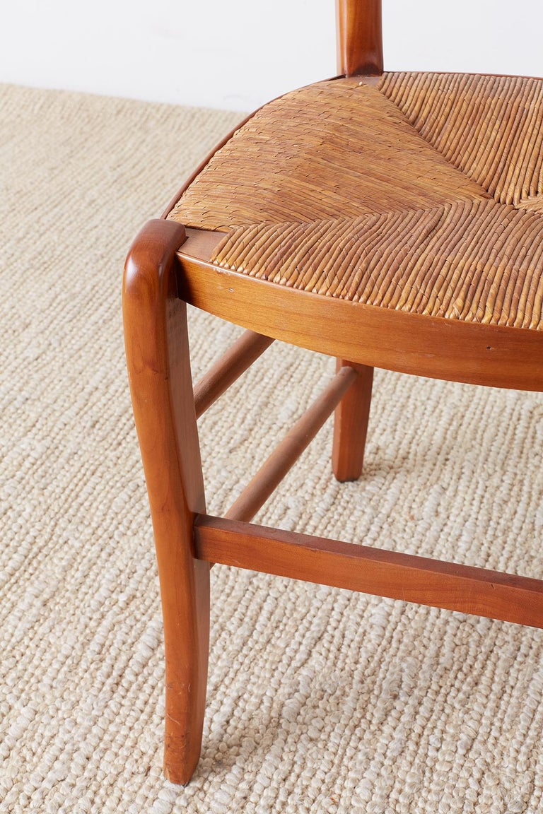 Set of Four Country French Rush Seat Dining Chairs at 1stDibs