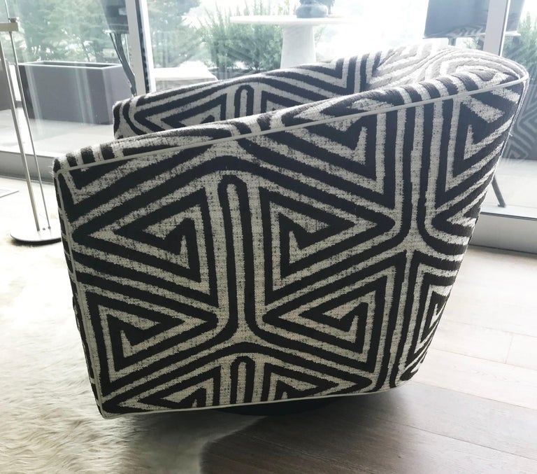 Set of Four Custom Upholstered Swivel Club Chairs at 1stDibs