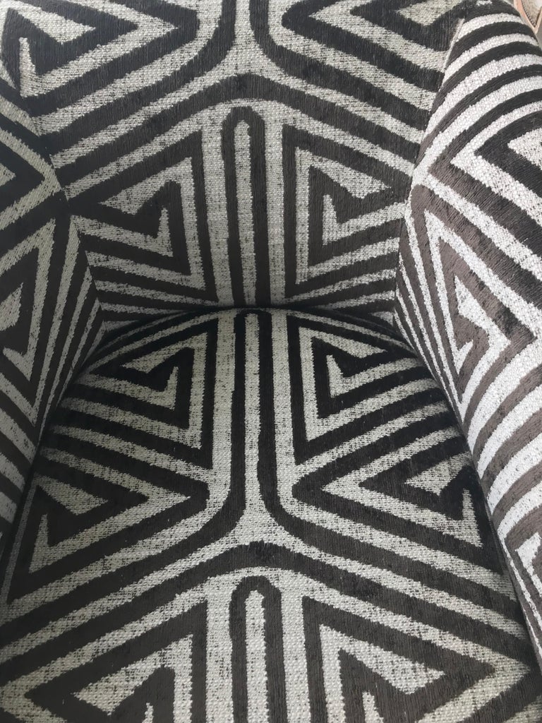 Set of Four Custom Upholstered Swivel Club Chairs at 1stDibs