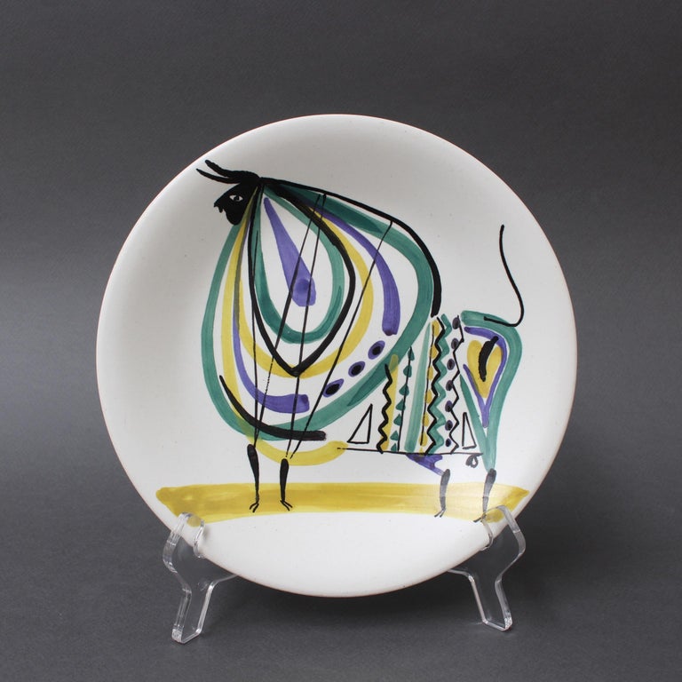 Set of Four Decorative Plates by Roger Capron, circa 1950s at 1stDibs