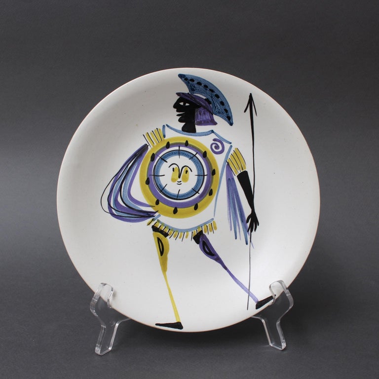 Set of Four Decorative Plates by Roger Capron, circa 1950s at 1stDibs