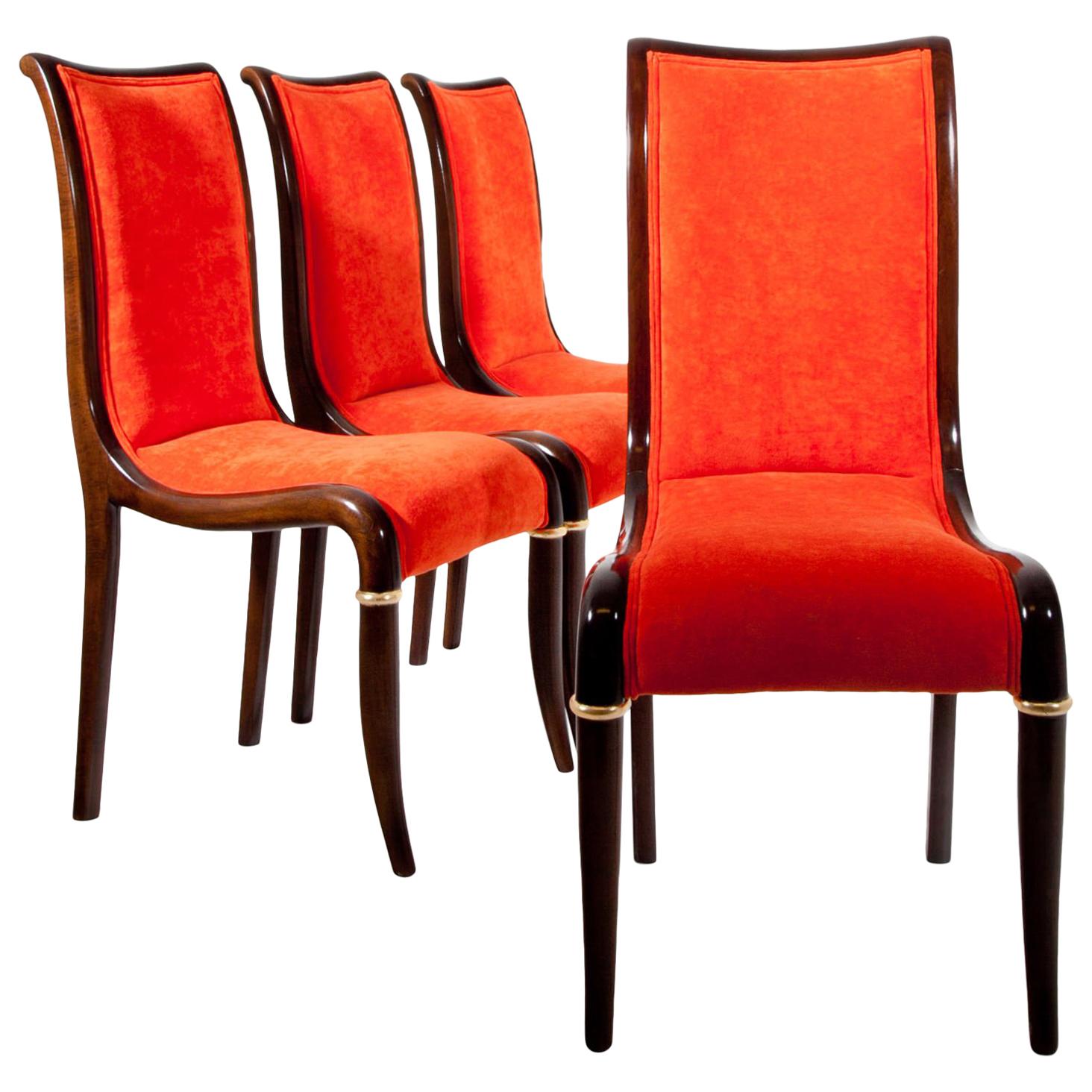 Set of Three Dining Chairs, 1980s For Sale at 1stDibs