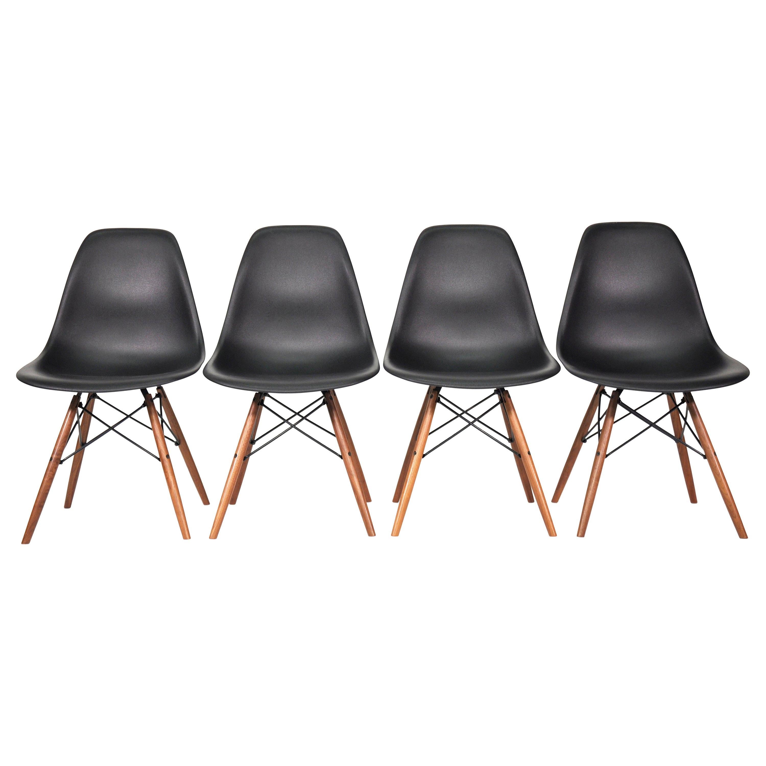 Set of Four Herman Miller Eames Black La Fonda Chairs at 1stDibs