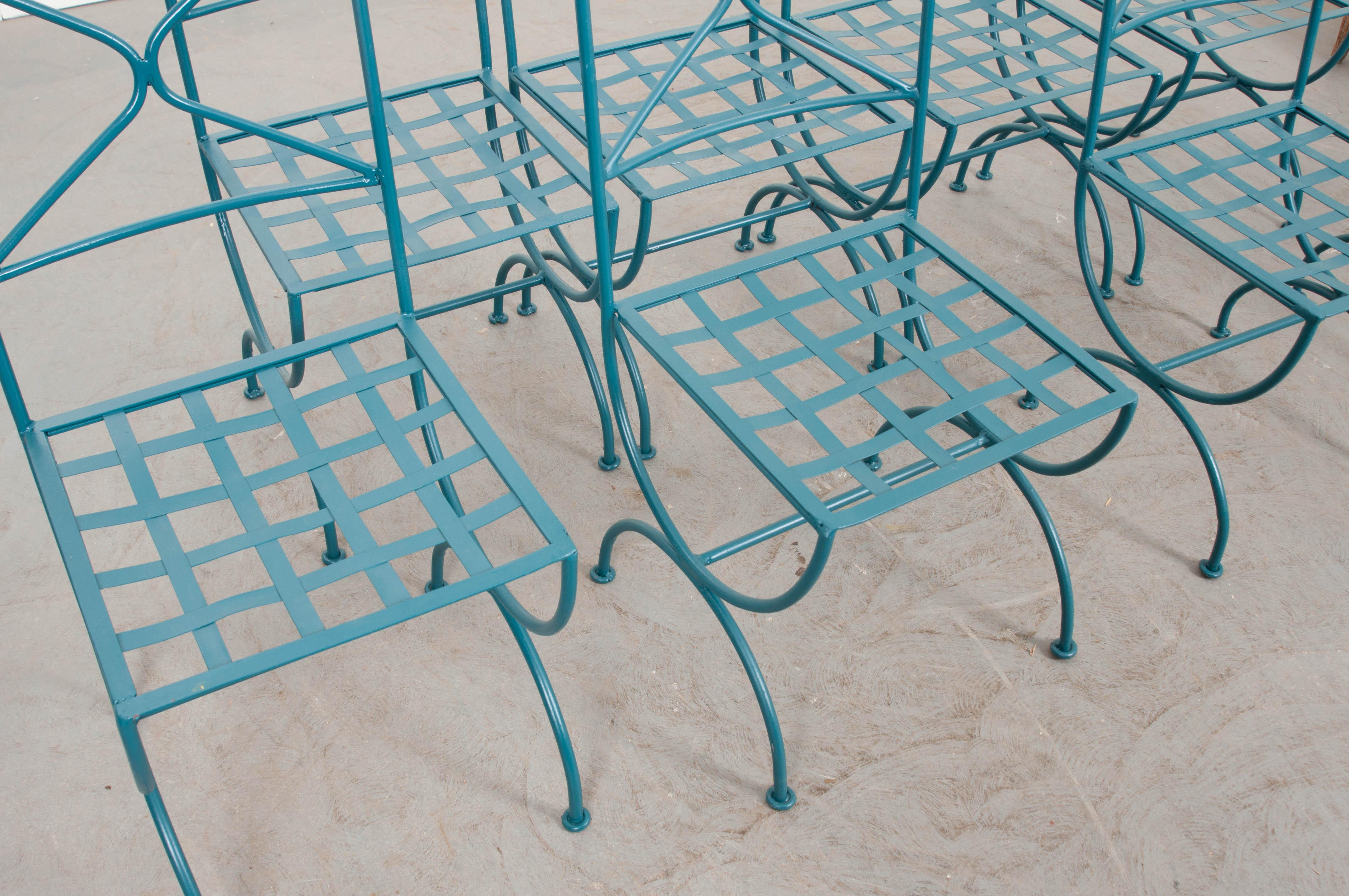 Set of Four Early 20th Century Roman-Style Painted Wrought-Iron Side ...