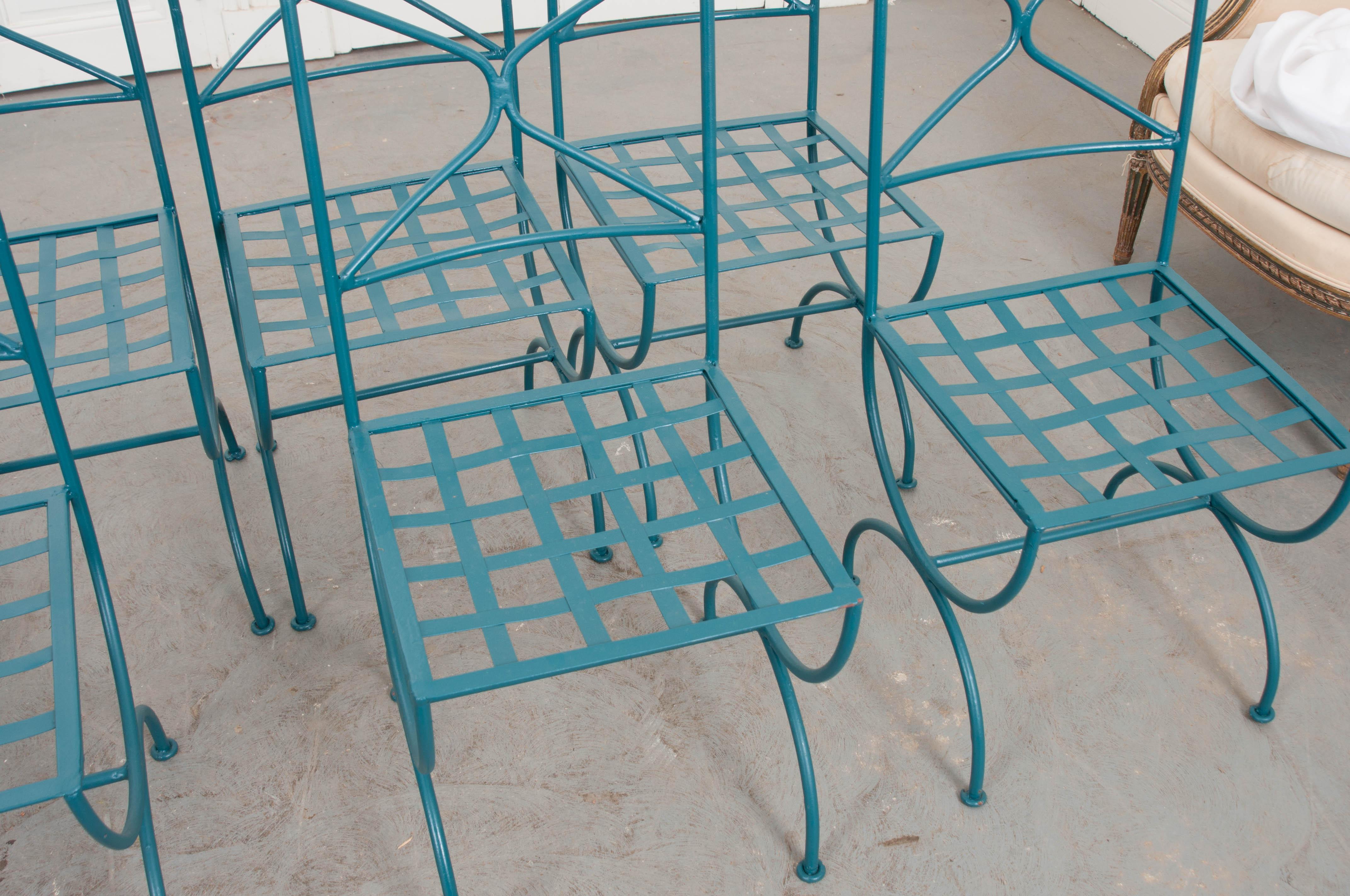 Set of Four Early 20th Century Roman-Style Painted Wrought-Iron Side ...