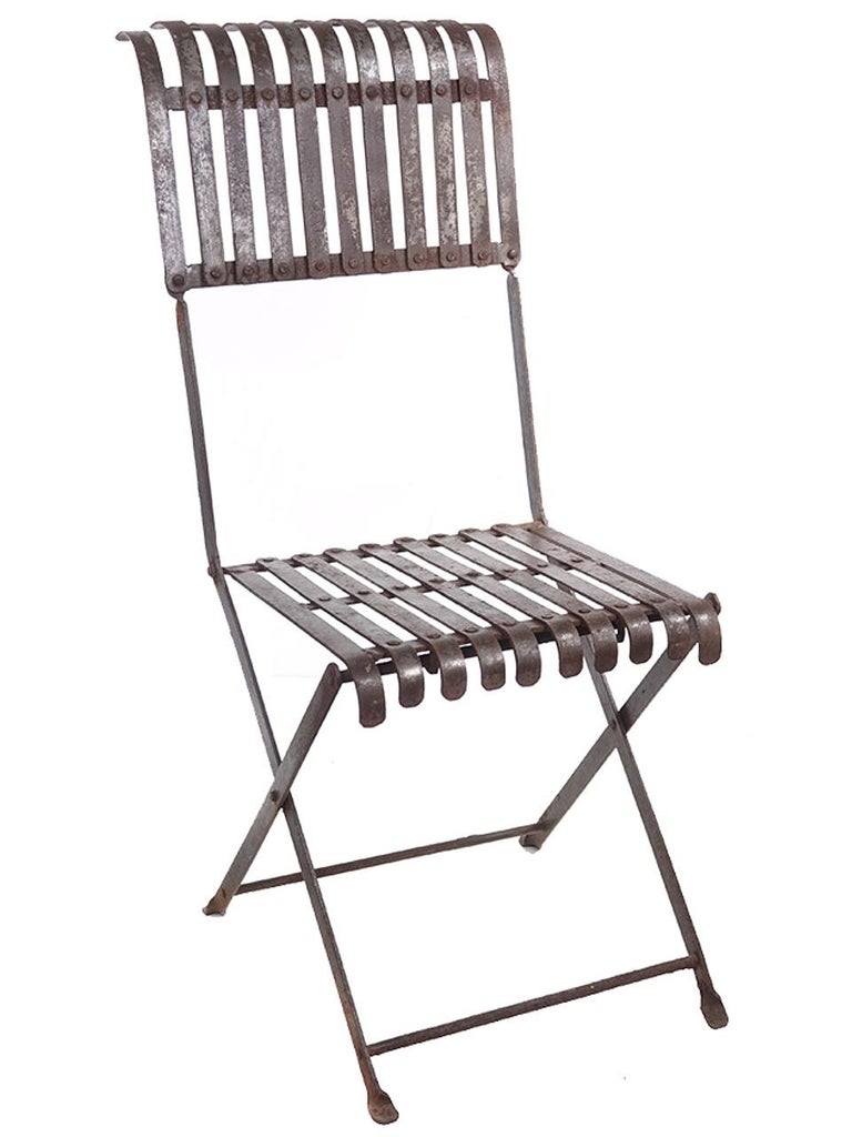Set of Four Early Handmade Iron Chairs For Sale at 1stDibs