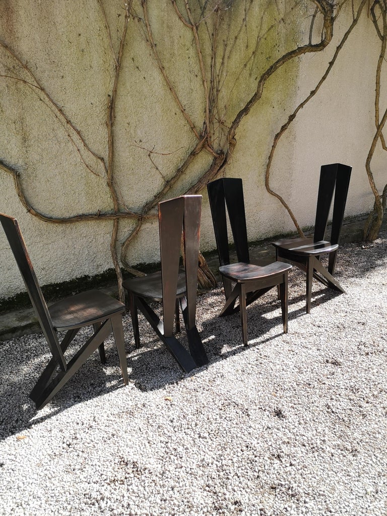 Set of Four Elm Chair For Sale at 1stDibs