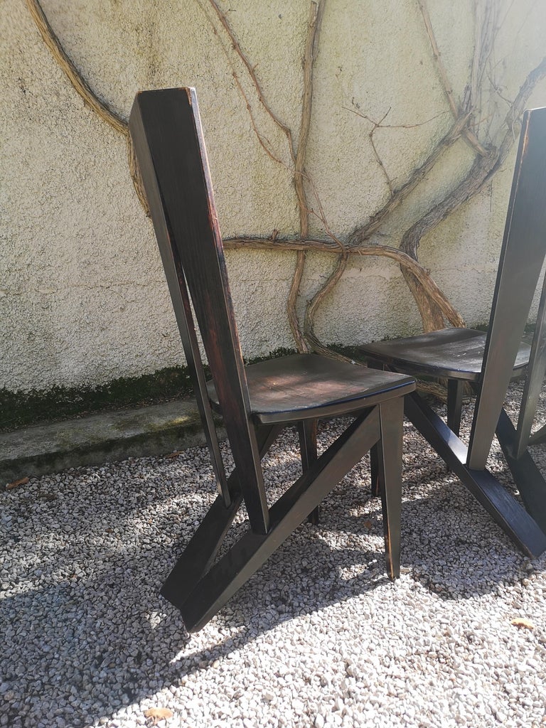 Set of Four Elm Chair For Sale at 1stDibs