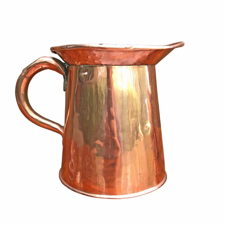 Set of Four English Victorian Period Copper Pitchers at 1stDibs
