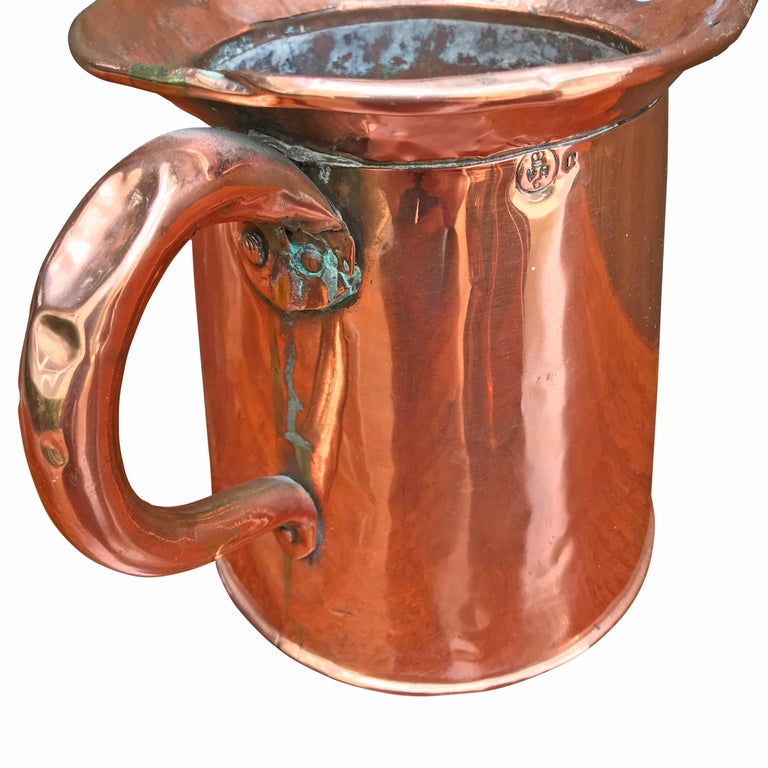 Set of Four English Victorian Period Copper Pitchers at 1stDibs
