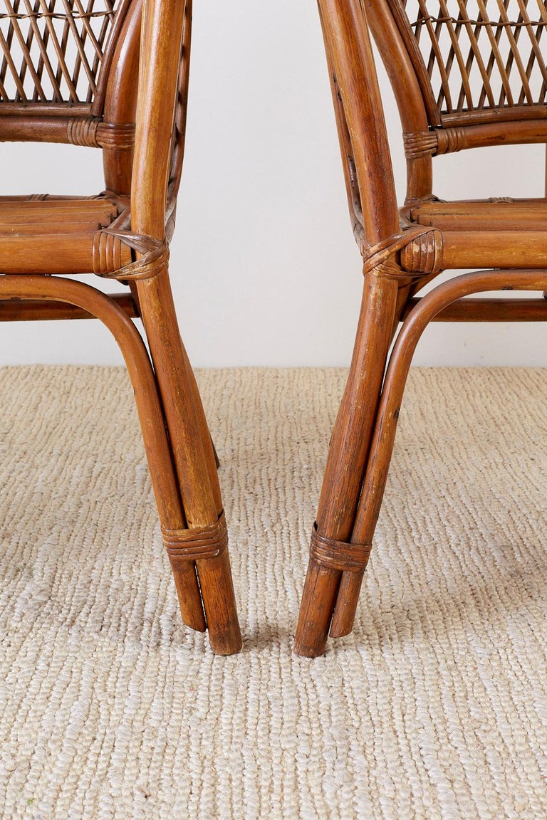 Set of Four Ficks Reed Rattan Peacock Lounge Chairs at 1stDibs | ficks ...