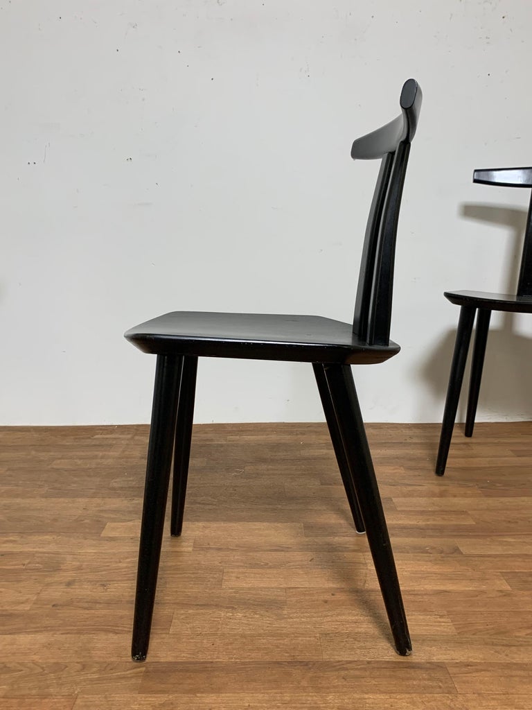 Set of Four Folke Palsson for FDB Mobler Lacquered Danish "Pi" Dining ...