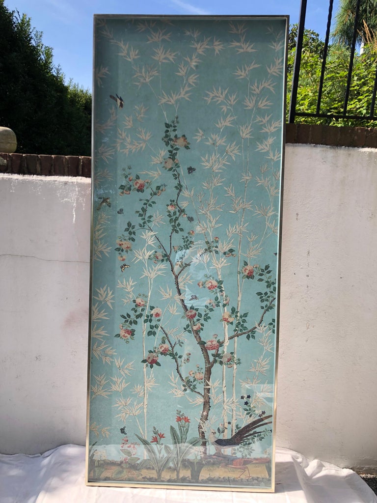 Set of Four Framed "Eastern Eden" Iksel Wallpaper Panels at 1stDibs