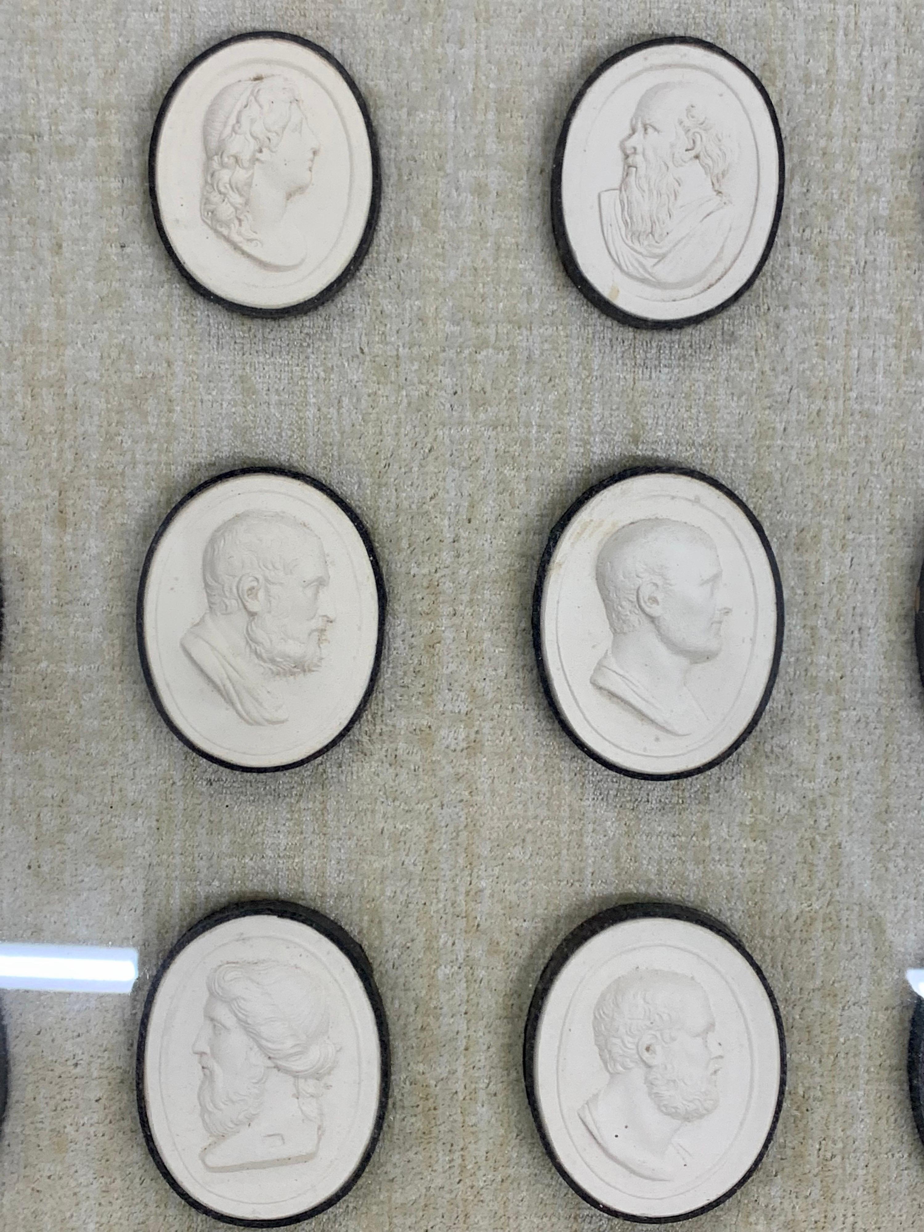 Set of Four Framed Groupings of Plaster Intaglios For Sale at 1stDibs