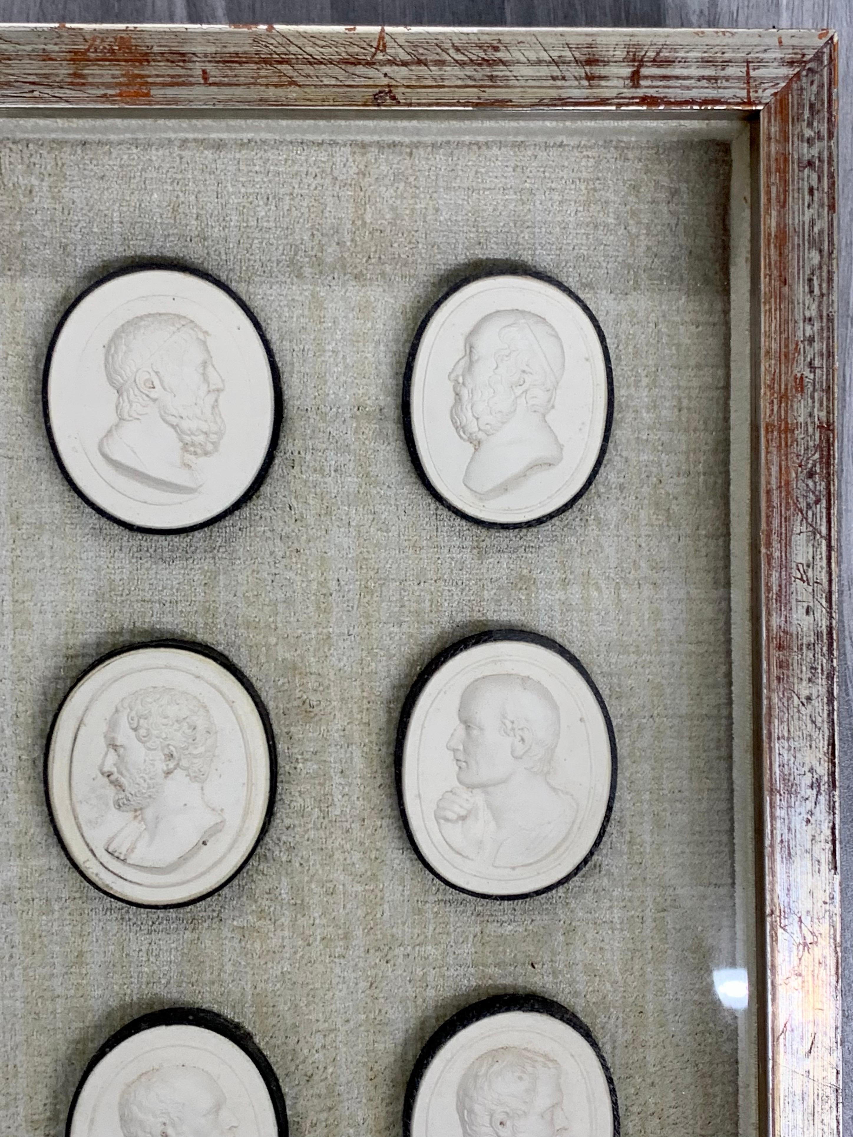 Set of Four Framed Groupings of Plaster Intaglios For Sale at 1stDibs