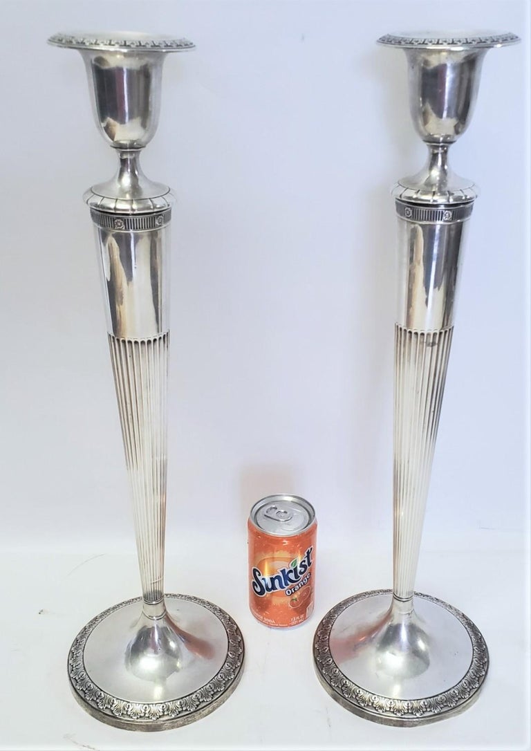 Set of Four French Vintage Extra Tall Silver Candlestick Holders For ...