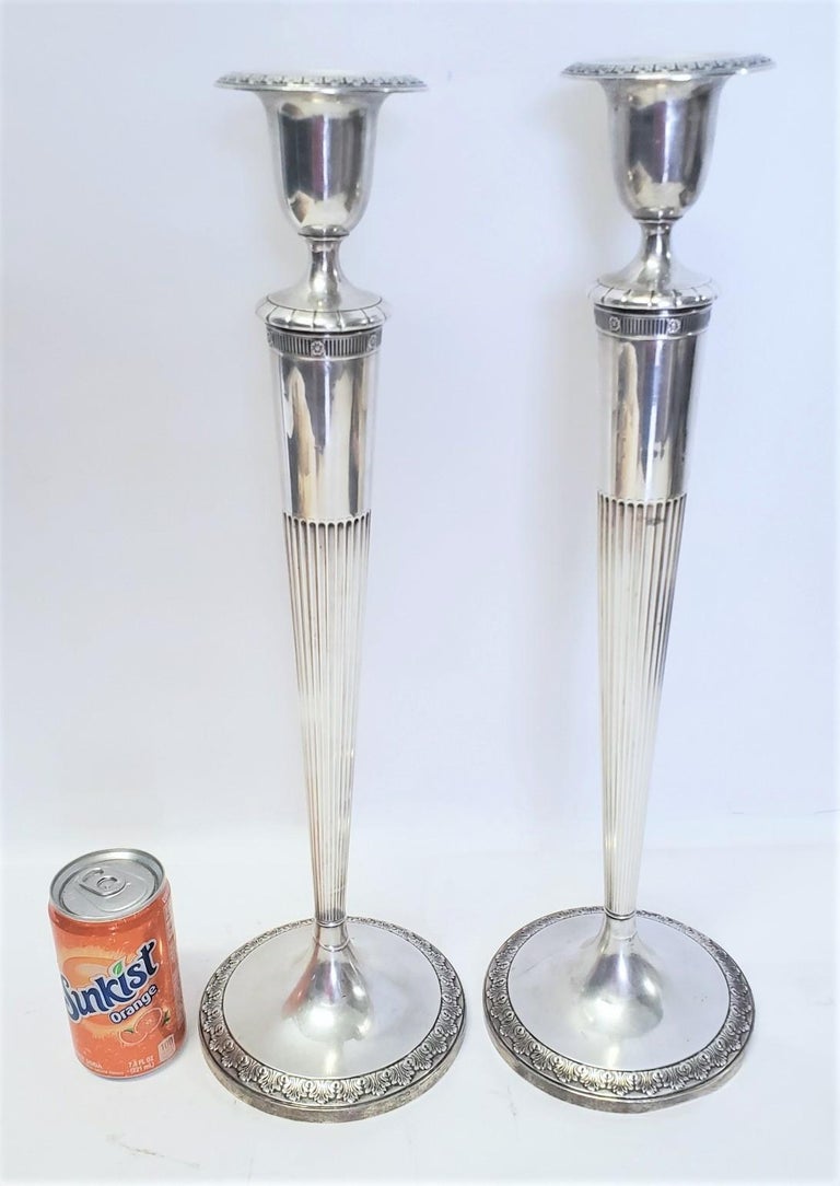 Set of Four French Vintage Extra Tall Silver Candlestick Holders For ...