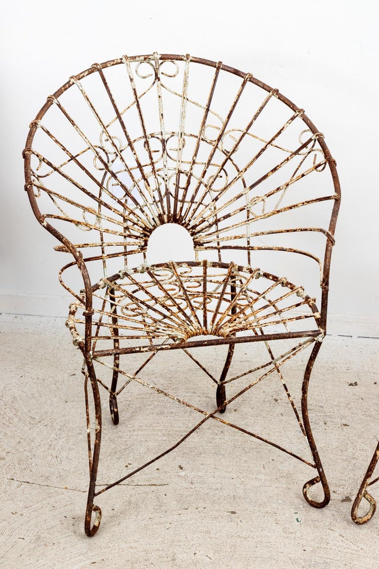 Set of Four French Wire Chairs For Sale at 1stDibs