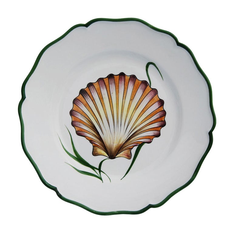 Set of Four Game of Shells Ceramic Dinner Plates For Sale at 1stDibs