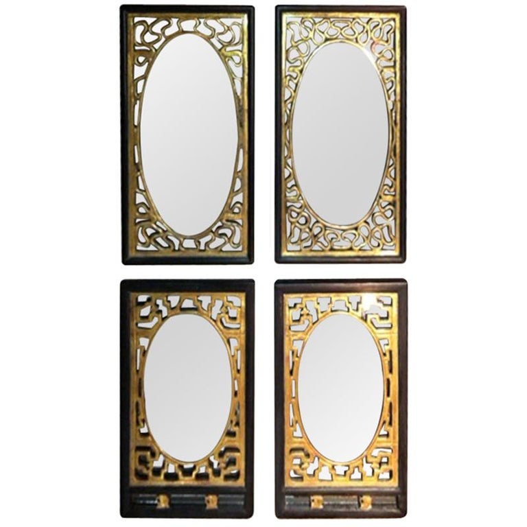 Set of Four Gilded Chinese Mirrors For Sale at 1stDibs