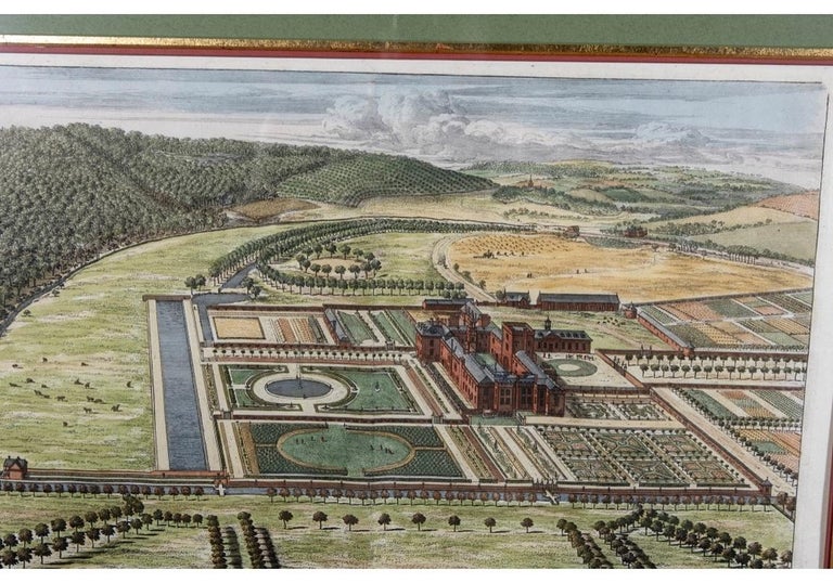 Set of Four Gilt Framed Vues Optique of English Estates by Knyff and ...