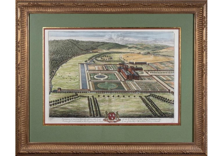 Set of Four Gilt Framed Vues Optique of English Estates by Knyff and ...