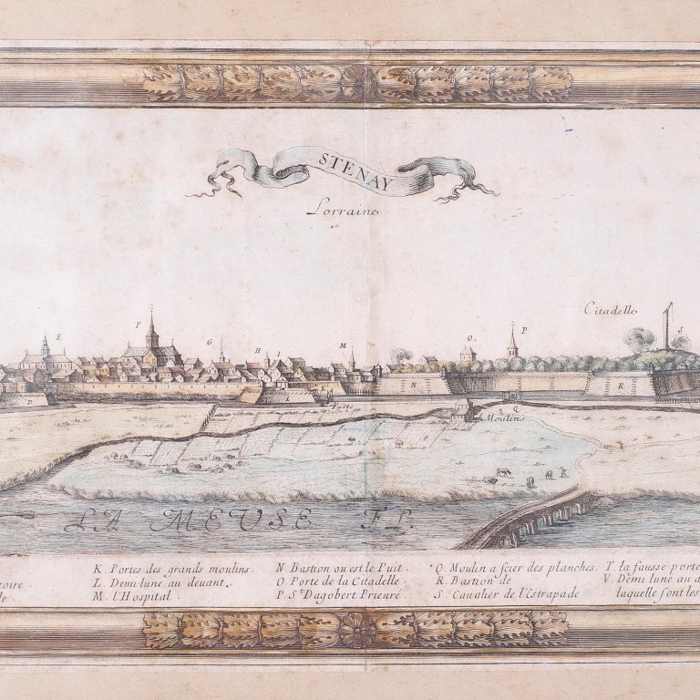 Set of Four Hand Colored Engravings of French Cities at 1stDibs