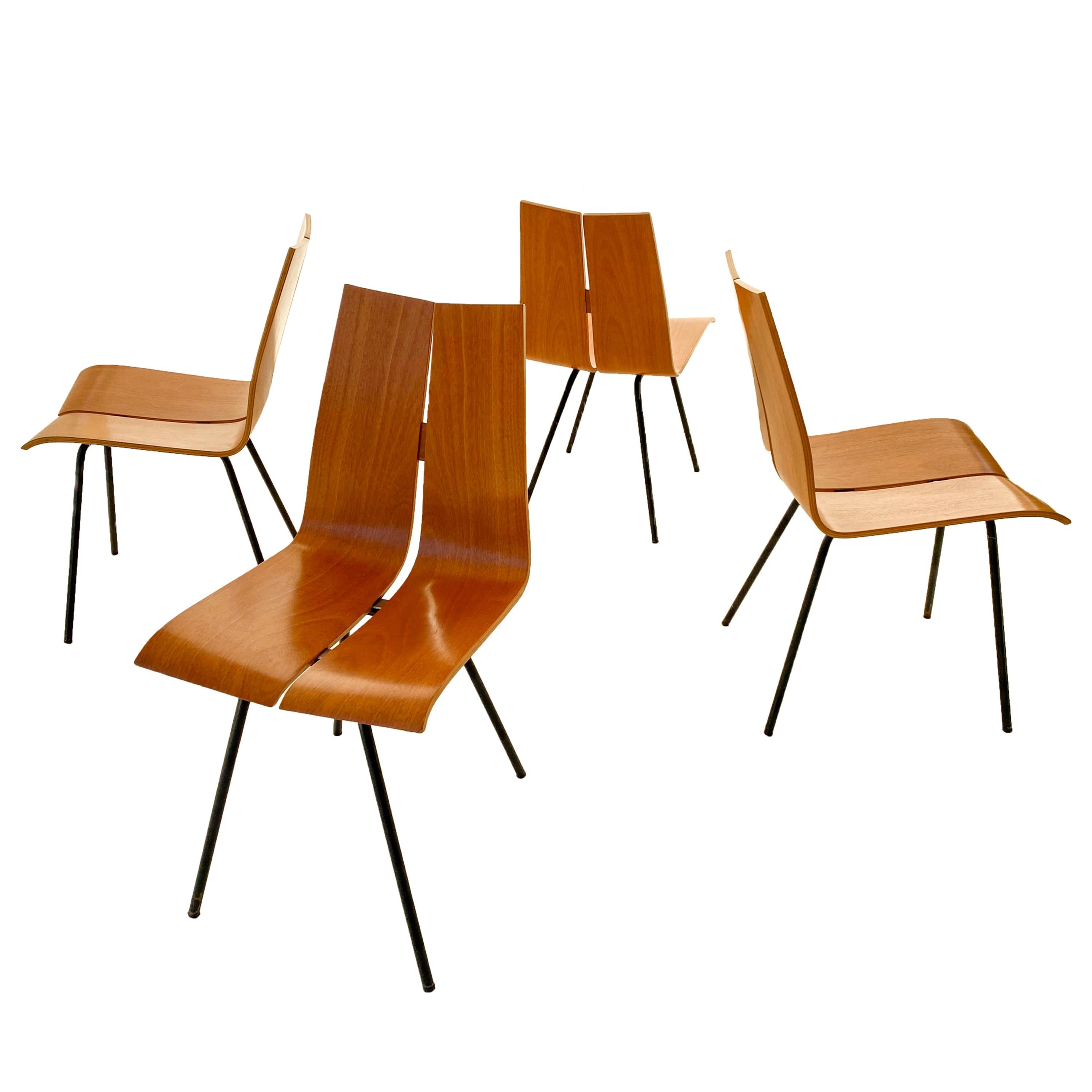Set of Four Dining Room Chairs by Hans Bellmann, Switzerland, 1952 For ...