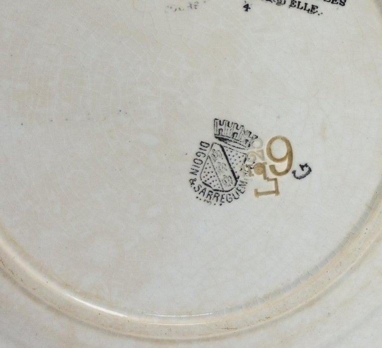 Set of Four Historized Scenes with Guess Faience Plates, France 19th C ...