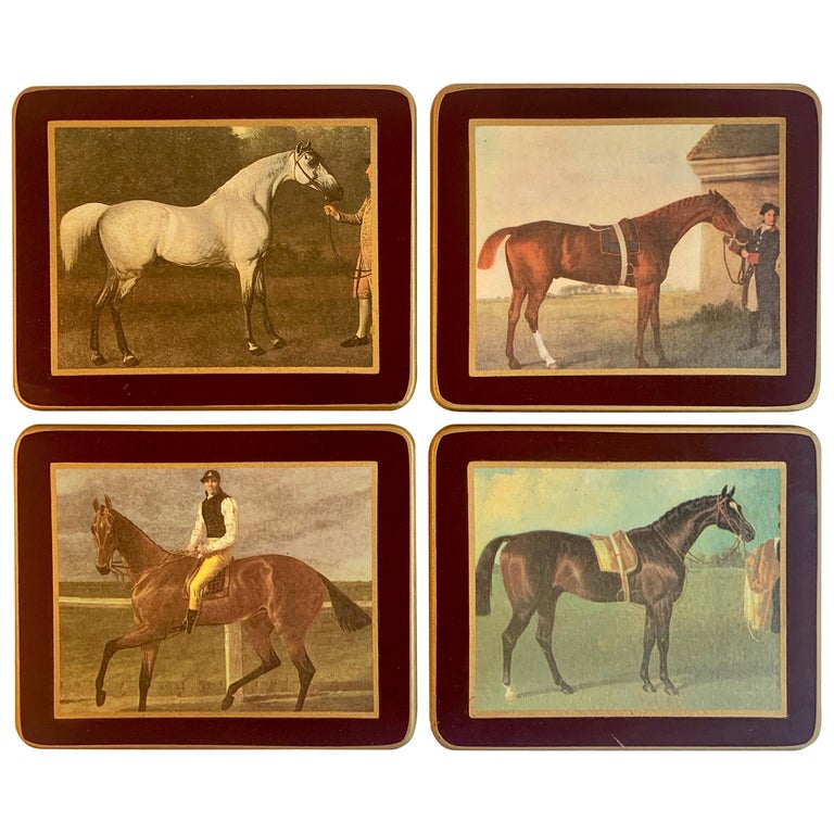 Set of Four Horse Coasters at 1stDibs
