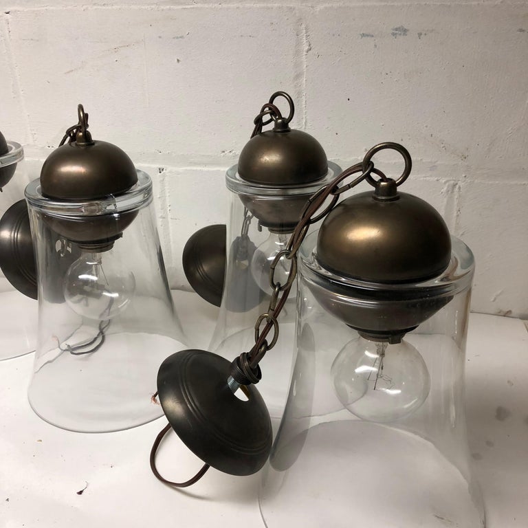 Set of Four Italian Glass Pendant Light Fixtures For Sale at 1stDibs ...