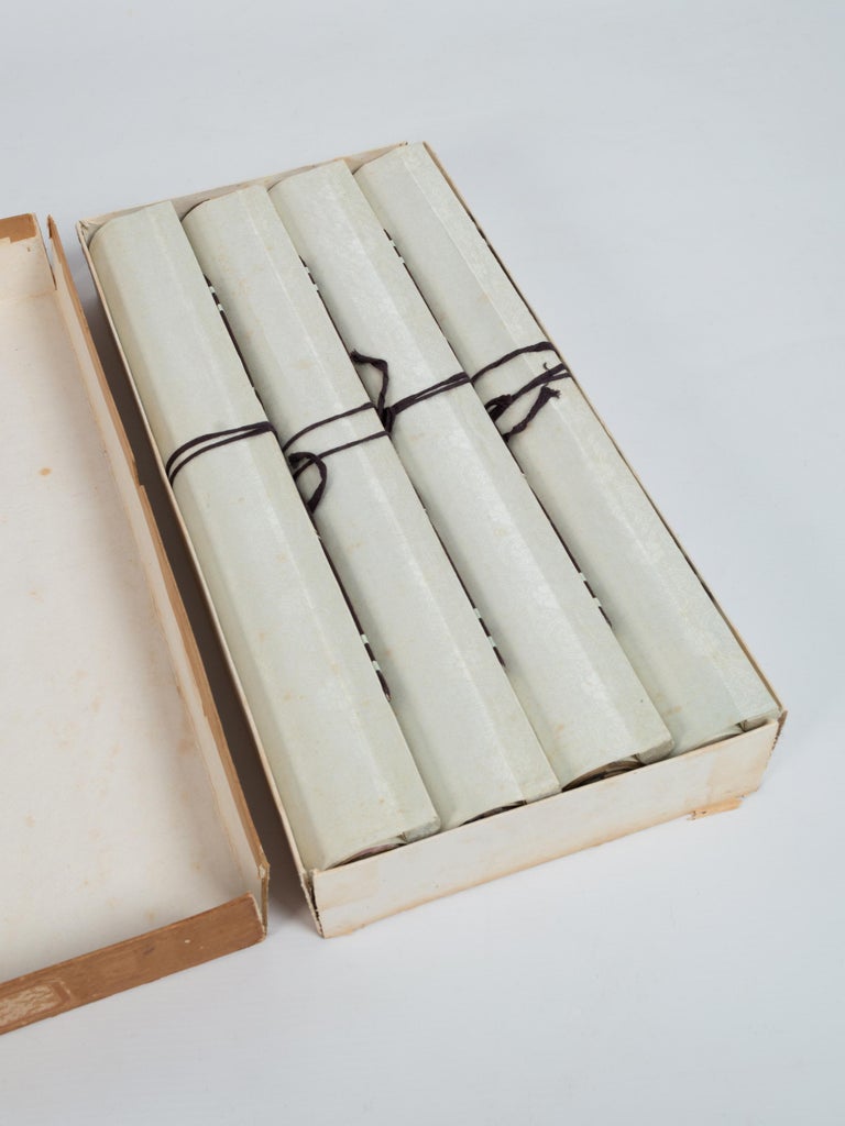 Set of Four Japanese Silk Hanging Scrolls Screens C.1920 For Sale at ...