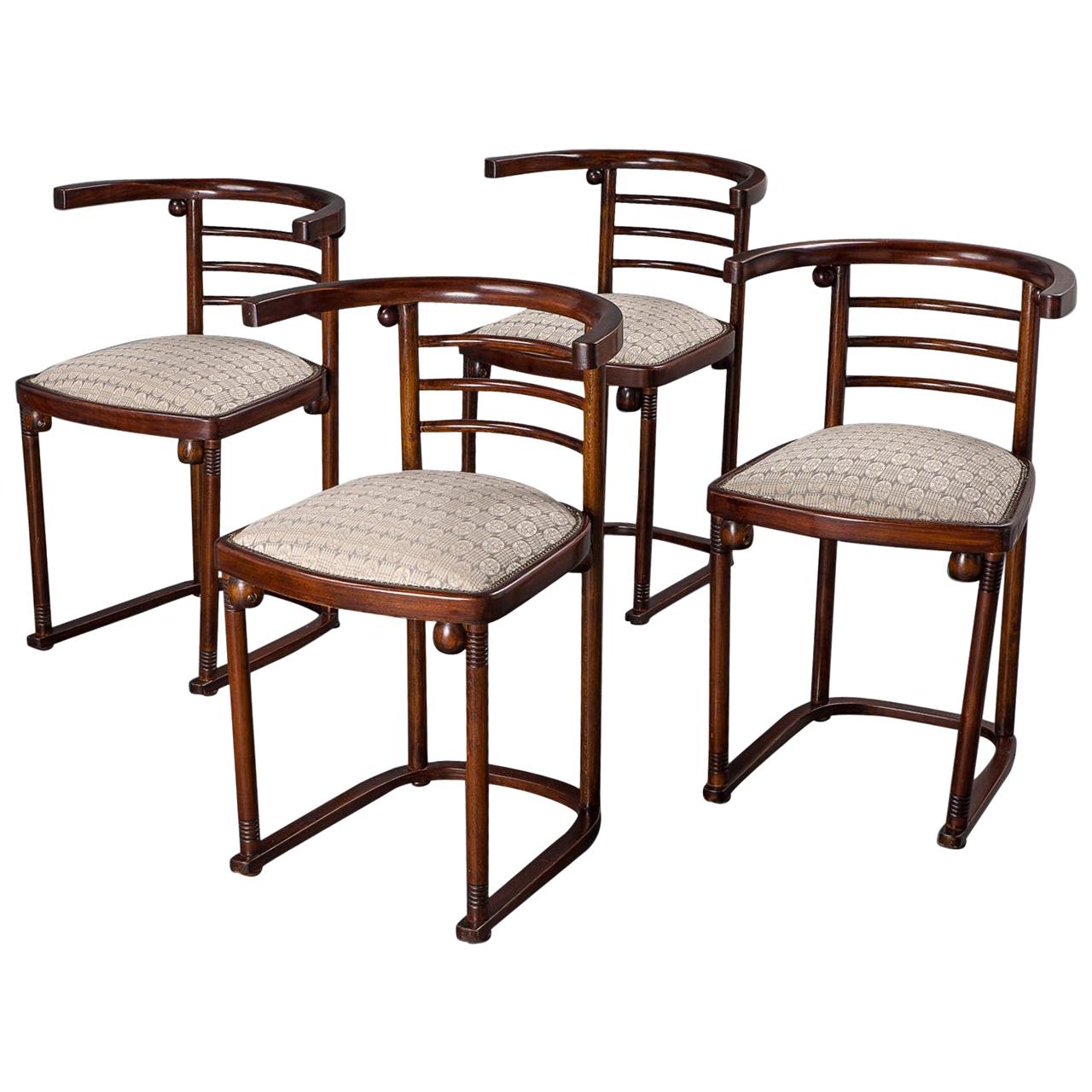Set of Four Josef Hoffmann “Die Fledermaus” Chairs by Mundus at 1stDibs